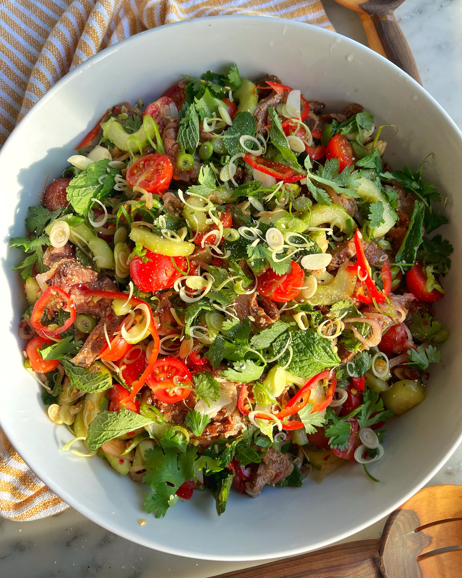 Nok Suntaranon’s Yum Nua (Steak Salad with Toasted Rice Powder) - Store ...